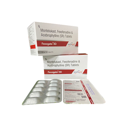 Fexofenadine 120 mg+ Acebrophylline 200 mg + Montelukast 10 mg Tablets ...
